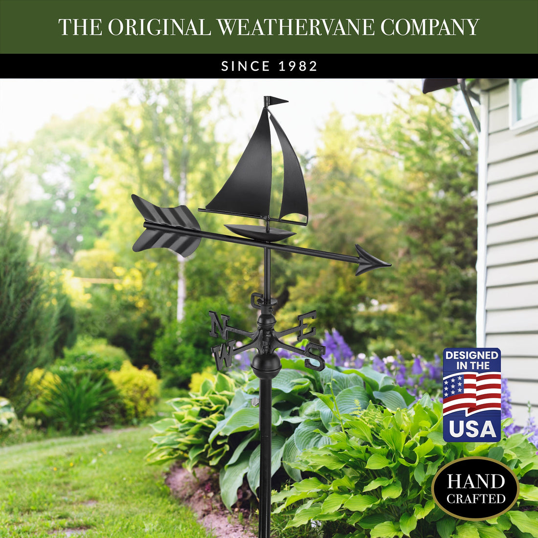 Black Aluminum Sailboat Garden Weathervane – Good Directions