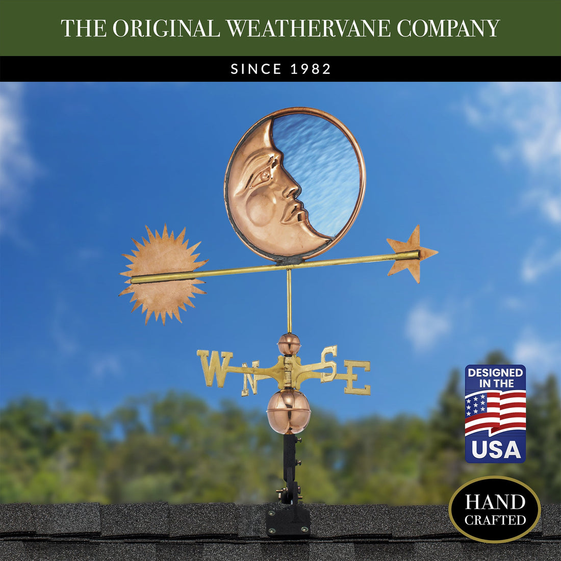 Stained Glass Moon Weathervane – Good Directions