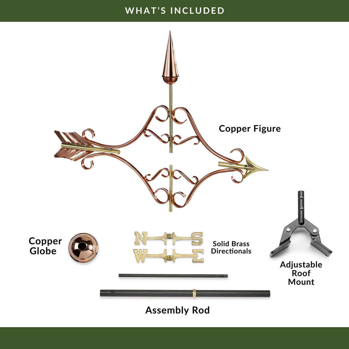 Victorian Arrow Weathervane - Polished Copper – Good Directions