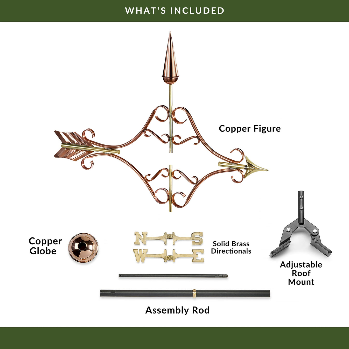 Victorian Arrow Weathervane - Polished Copper – Good Directions