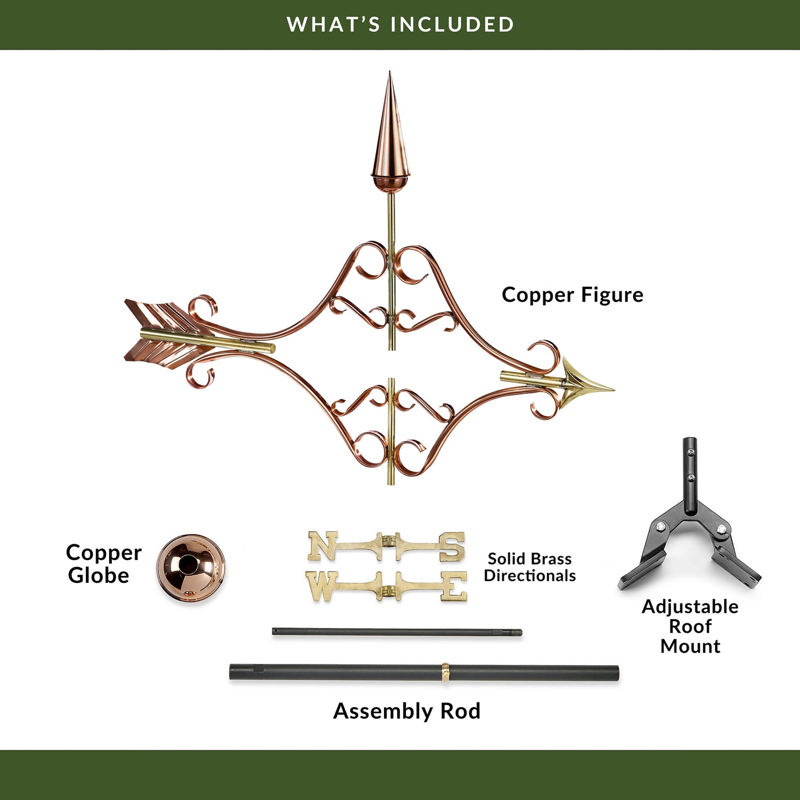 Victorian Arrow Weathervane - Polished Copper – Good Directions