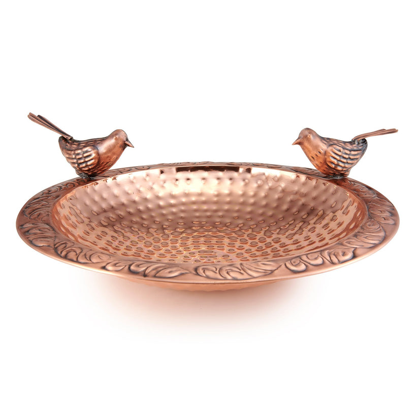 13.5“ Bird Bath with Copper Birds and Garden Pole – Good Directions